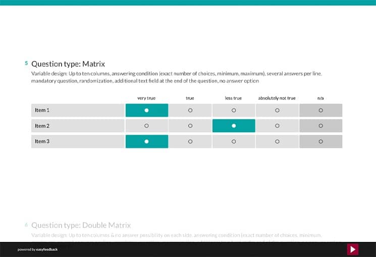 Comfortable questionnaire structure | easyfeedback
