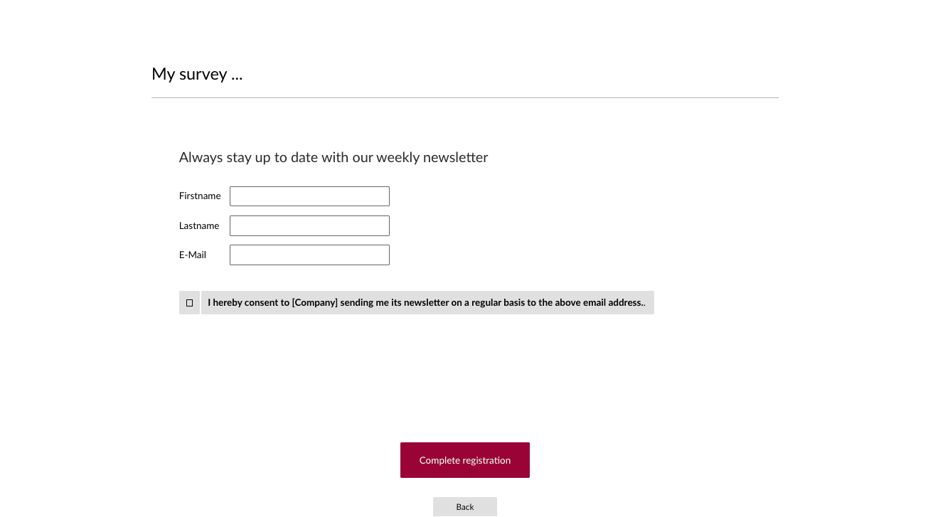 Double opt-in procedure with two surveys | Tutorial